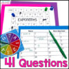 Powers and Exponents Game – 5th and 6th Grade Math Review – Partner ...