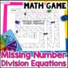 Unknown Numbers in Division Activity Missing Number in Division ...
