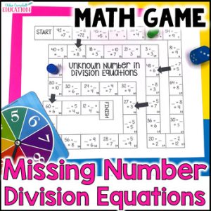 Unknown Numbers in Division Activity Missing Number in Division ...