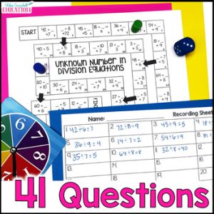 Unknown Numbers in Division Activity Missing Number in Division ...