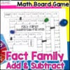 Addition and Subtraction Fact Families Math Game - 3rd Grade Center ...