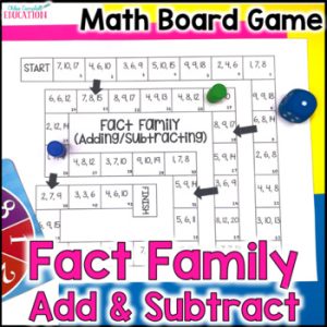 Addition and Subtraction Fact Families Math Game - 3rd Grade Center ...