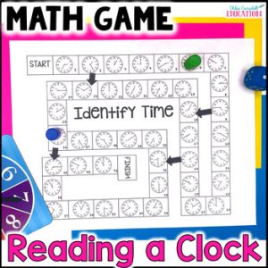 Telling Time to the Nearest 5 Minutes Game Reading an Analog Clock in ...