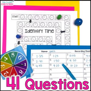 Telling Time to the Nearest 5 Minutes Game Reading an Analog Clock in ...