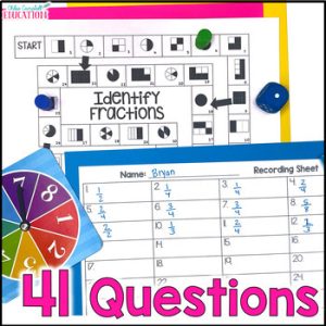 Naming & Identifying Fractions Game 3rd Grade Introduction to Fractions ...