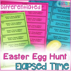 Elapsed Time Easter Egg Hunt – Elapsed Time Task Cards – Easter Math ...