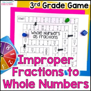 3rd Grade Whole Number as Fraction Game Fractions Greater Than 1 Review ...