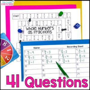 3rd Grade Whole Number as Fraction Game Fractions Greater Than 1 Review ...