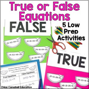 True or False Equations - Addition and Subtraction Equations - 2nd ...