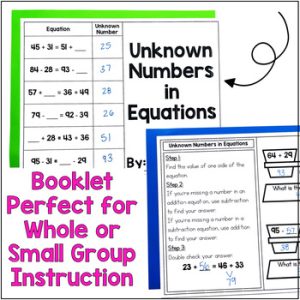 Finding Unknown Numbers in Addition & Subtraction Equations 2nd Grade ...