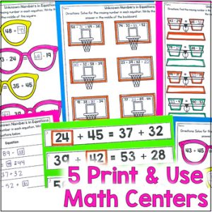 Finding Unknown Numbers in Addition & Subtraction Equations 2nd Grade ...