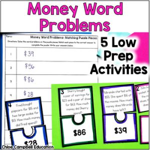 Counting Money Word Problems 2nd Grade Math Stations Adding ...