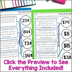 Counting Money Word Problems 2nd Grade Math Stations Adding ...