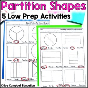 Partition 2D Shapes Worksheets – Partition into Equal & Unequal Parts ...