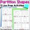 Partition 2D Shapes Worksheets – Partition into Equal & Unequal Parts ...