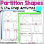 Partition 2D Shapes Worksheets – Partition into Equal & Unequal Parts ...