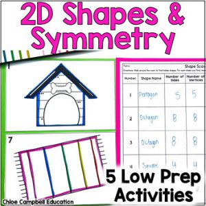 2D Shapes & Attributes Worksheets for 2nd Grade – 2D Shape Symmetry ...