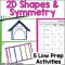 2D Shapes & Attributes Worksheets for 2nd Grade – 2D Shape Symmetry ...