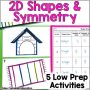 2D Shapes & Attributes Worksheets for 2nd Grade – 2D Shape Symmetry ...