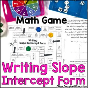 Writing Linear Equations in Slope Intercept Form Game Practice Slope ...