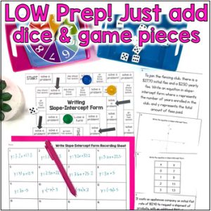 Writing Linear Equations in Slope Intercept Form Game Practice Slope ...