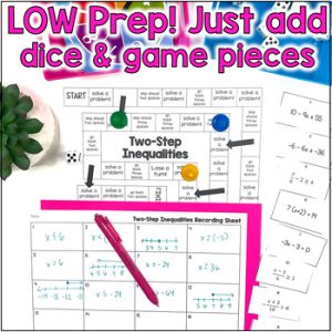 Solving & Graphing Two Step Inequalities Game – 8th Grade Inequalities ...