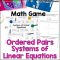 Ordered Pairs & System of Linear Equations Game 8th Grade Math Station ...