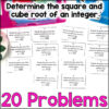Solving Equations Using Square Roots & Cube Roots Game – 8th Grade Math ...