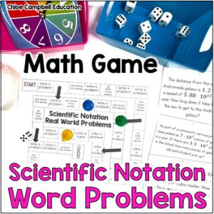 Scientific Notation Word Problems Review Game 8th Grade Math Practice ...