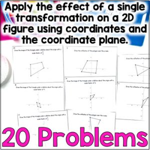 Performing Transformations on Coordinate Plane Activity Practice 8th ...