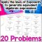 Exponent Rules 8th Grade Math Game Laws & Properties of Exponents ...