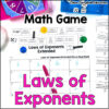 Laws of Exponents Game Rules of Exponents Practice & Activity for 8th ...