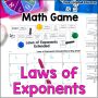 Laws of Exponents Game Rules of Exponents Practice & Activity for 8th ...
