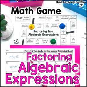 Factoring Two Algebraic Expressions Algebra Game – 8th Grade Math ...