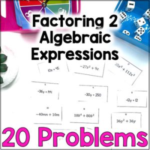 Factoring Two Algebraic Expressions Algebra Game – 8th Grade Math ...