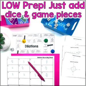 Dilations & Scale Factor Geometry Game 8th Grade Math Worksheet Station ...