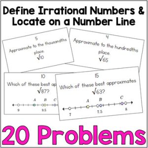 Ordering & Comparing Irrational Numbers on a Number Line 8th Grade Math ...