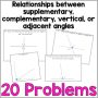 Finding Angle Measures Game Complementary & Supplementary Angles ...
