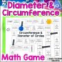 Finding Circumference & Diameter of Circle Game 7th Grade Spiral Review ...