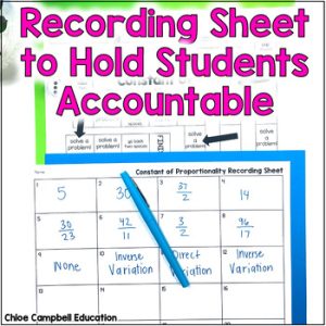 Constant of Proportionality Game & Worksheet 7th Grade Unit Rate Review ...