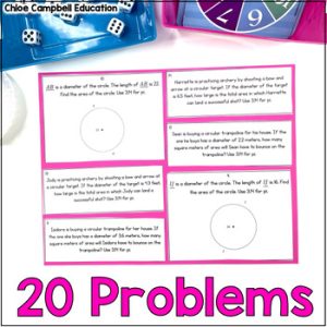 Area of a Circle Game & Worksheet with Word Problems – 7th Grade Math ...
