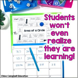 Area of a Circle Game & Worksheet with Word Problems – 7th Grade Math ...