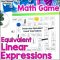 Equivalent Expressions 7th Grade Math Game Combining Like Terms Review ...