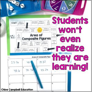 Area of Composite Figures & Polygons Game Activity 7th Grade Math ...