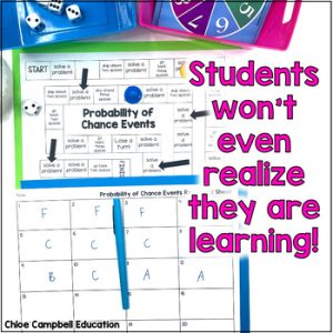 Chance & Probability Game Probability of Chance Events Activity 7th ...