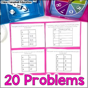 Proportional Relationships with Tables Game Proportions Word Problems ...