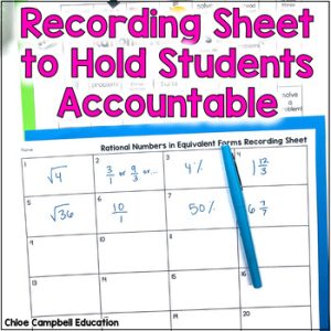 Writing Rational Numbers in Equivalent Forms Game – 6th 7th Grade Math ...