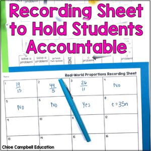 Real World Proportions Game – Ratios and Proportions Word Problems for ...