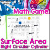 Surface Area of Right Cylinders Game 3D Nets Real World Problems 7th ...