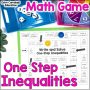 Solving and Graphing One Step Inequalities Game 7th Grade Math Station ...